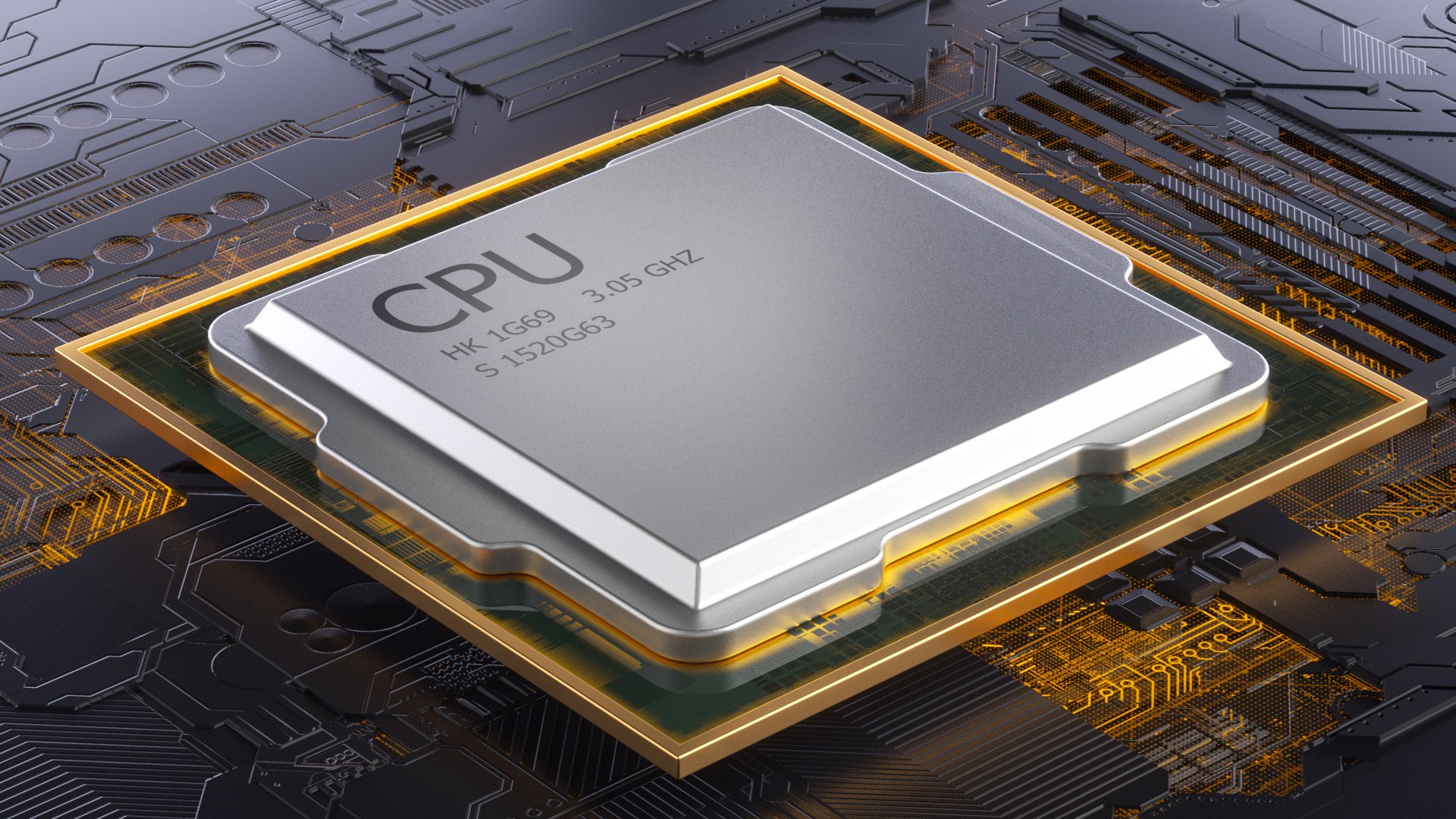 3D Model Technology CPU Chip Structure Computer Internal Chip ...
