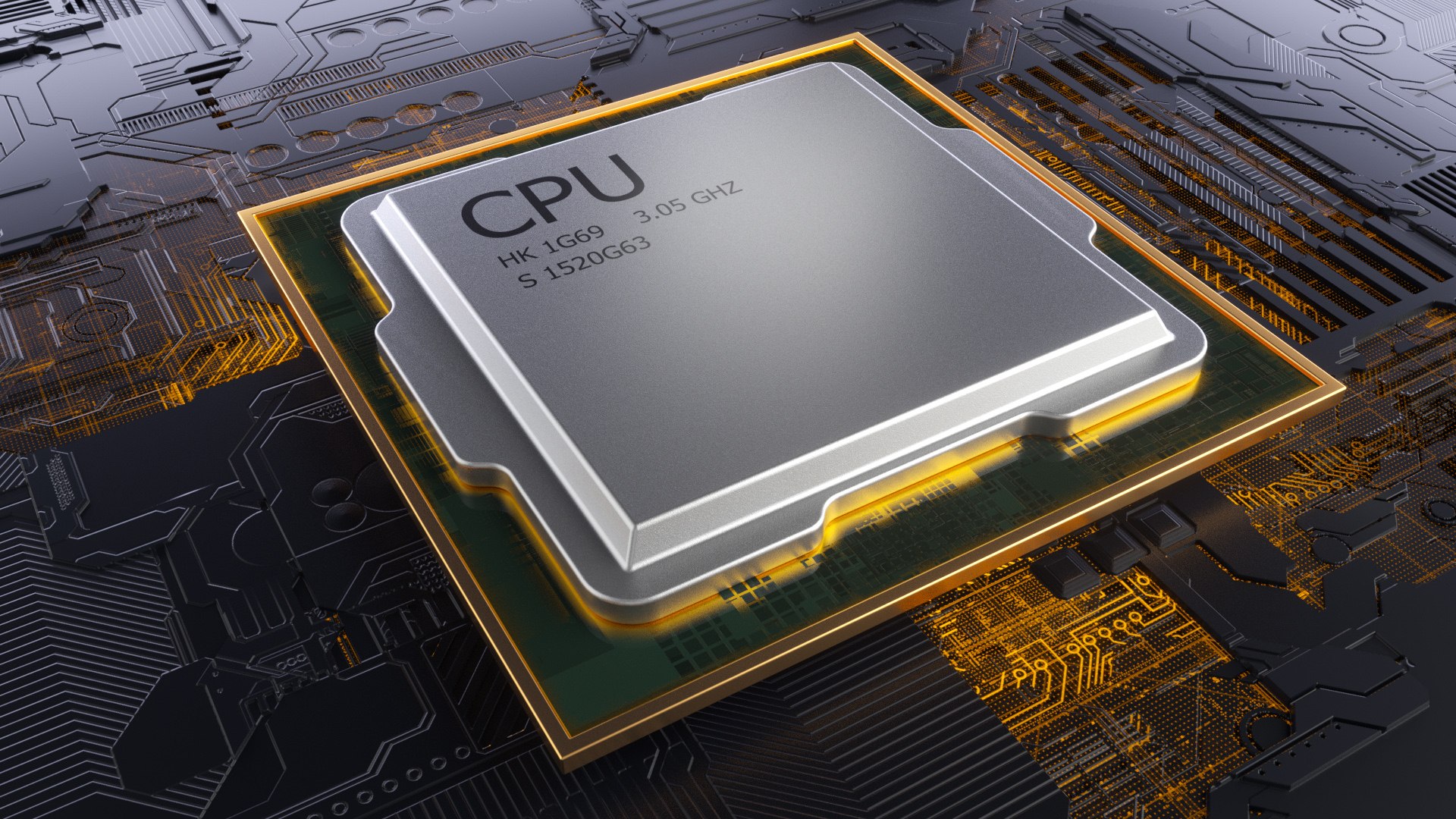 3D Model Technology CPU Chip Structure Computer Internal Chip ...