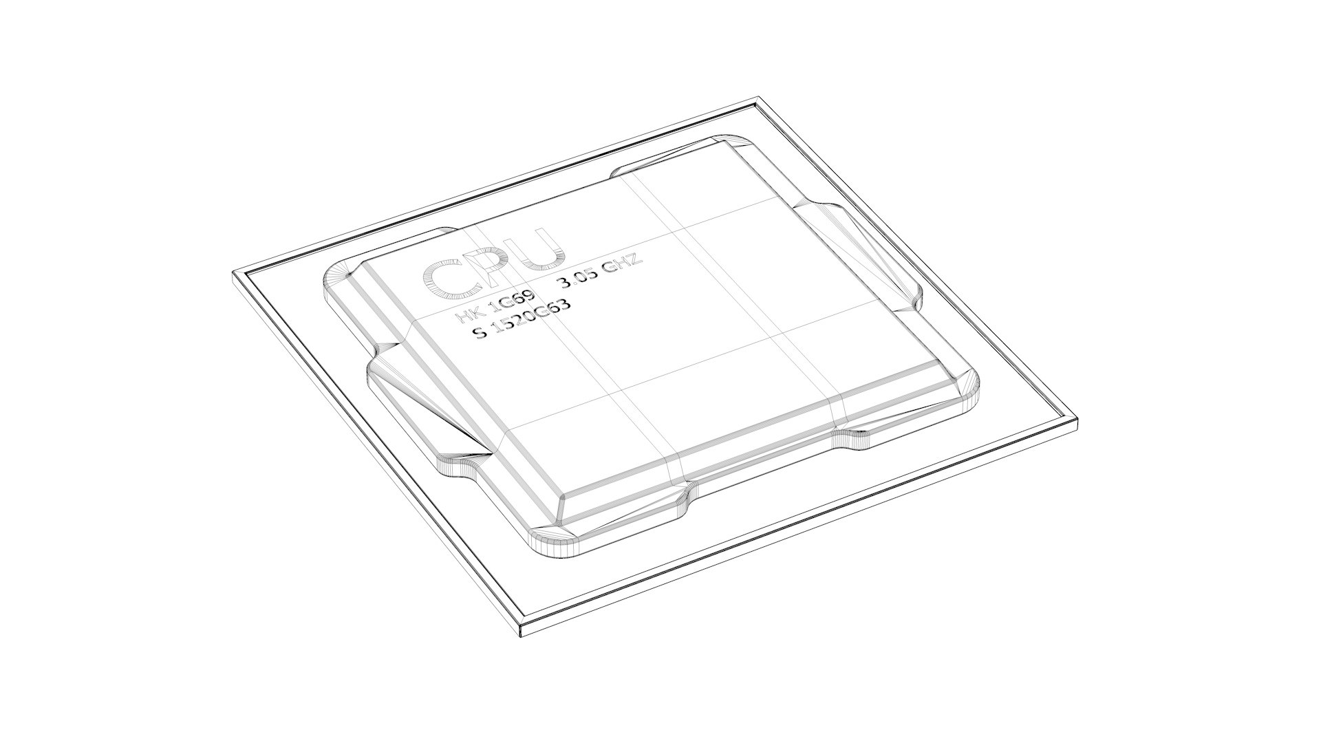 3D Model Technology CPU Chip Structure Computer Internal Chip ...