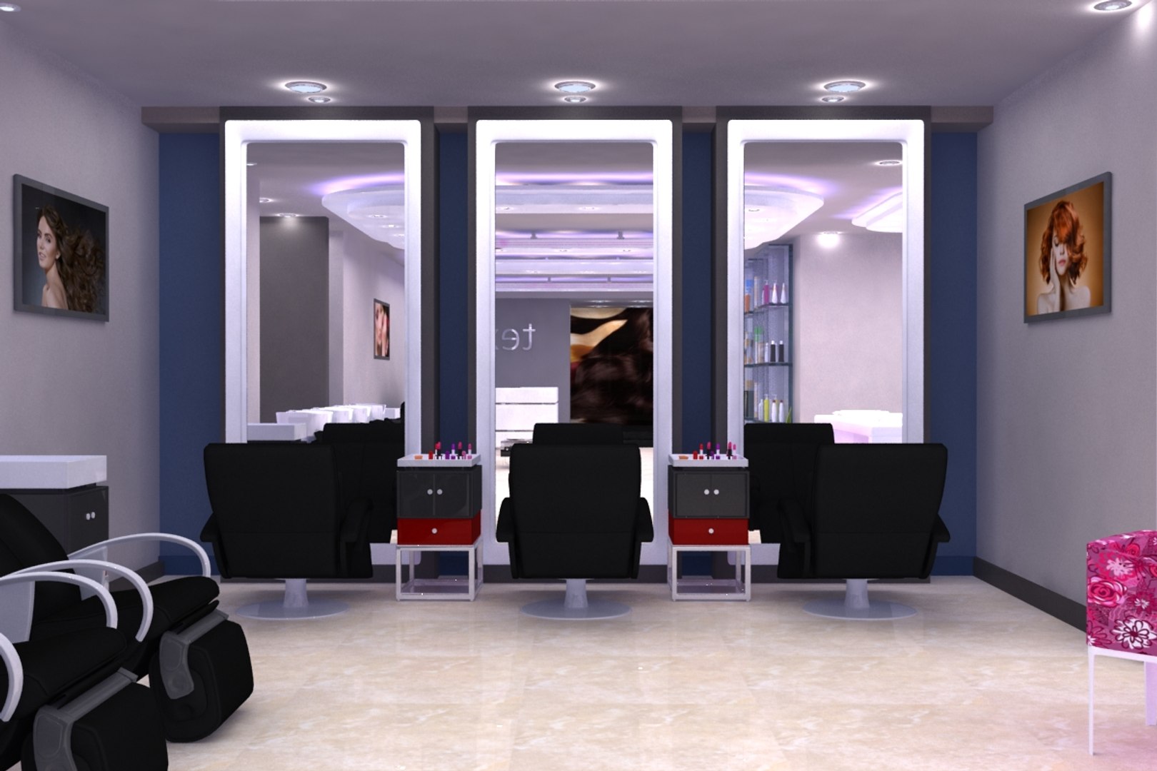 Beauty Salon 3d Model