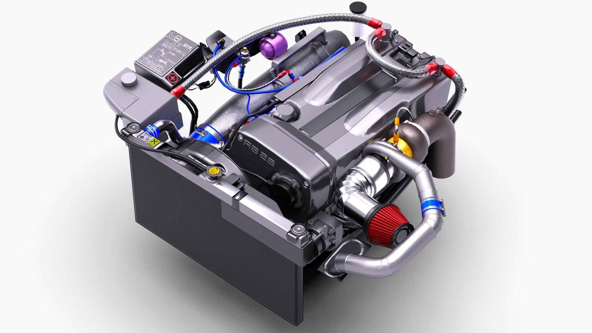 3D RB26 Inline 6 600HP Turbonetics Engine Model - TurboSquid 2337121