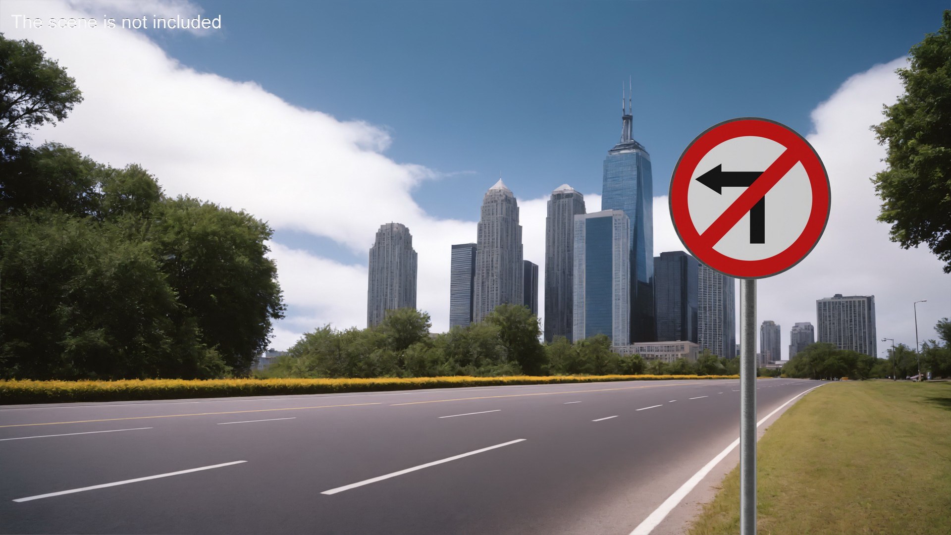 Road Sign No Left Turn 3D Model - TurboSquid 2211826