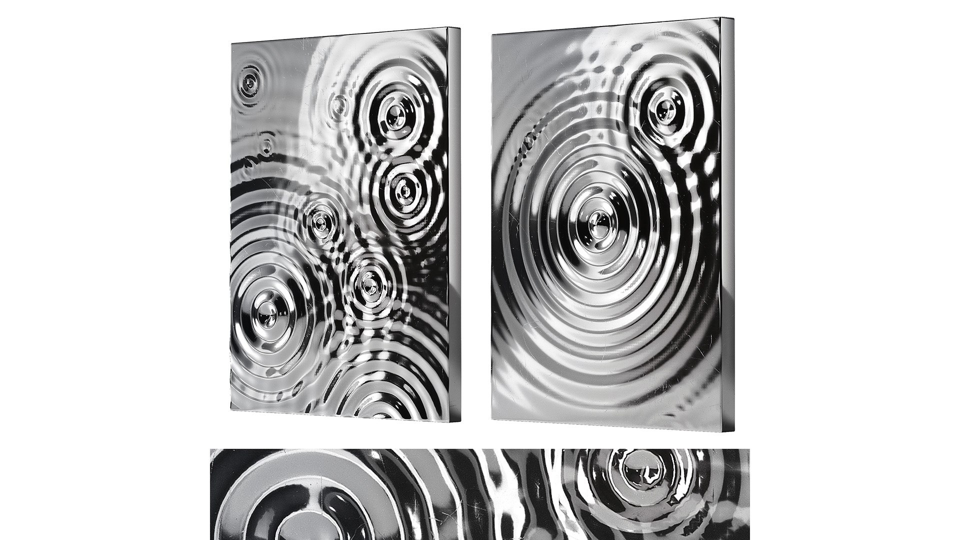 3D Water Ripple 3D Wall Art Decorative Metallic Relief - TurboSquid 2251967