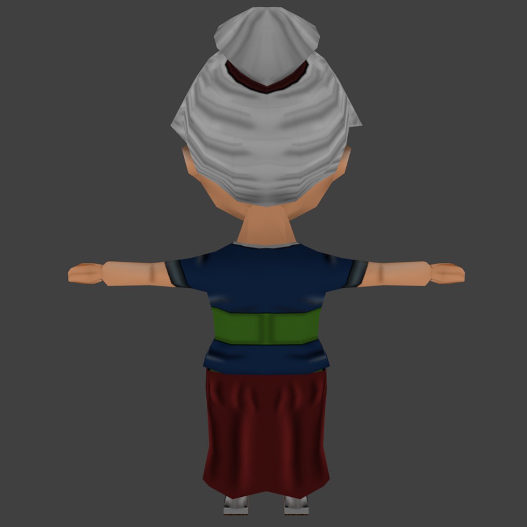 3d chibi oldwoman