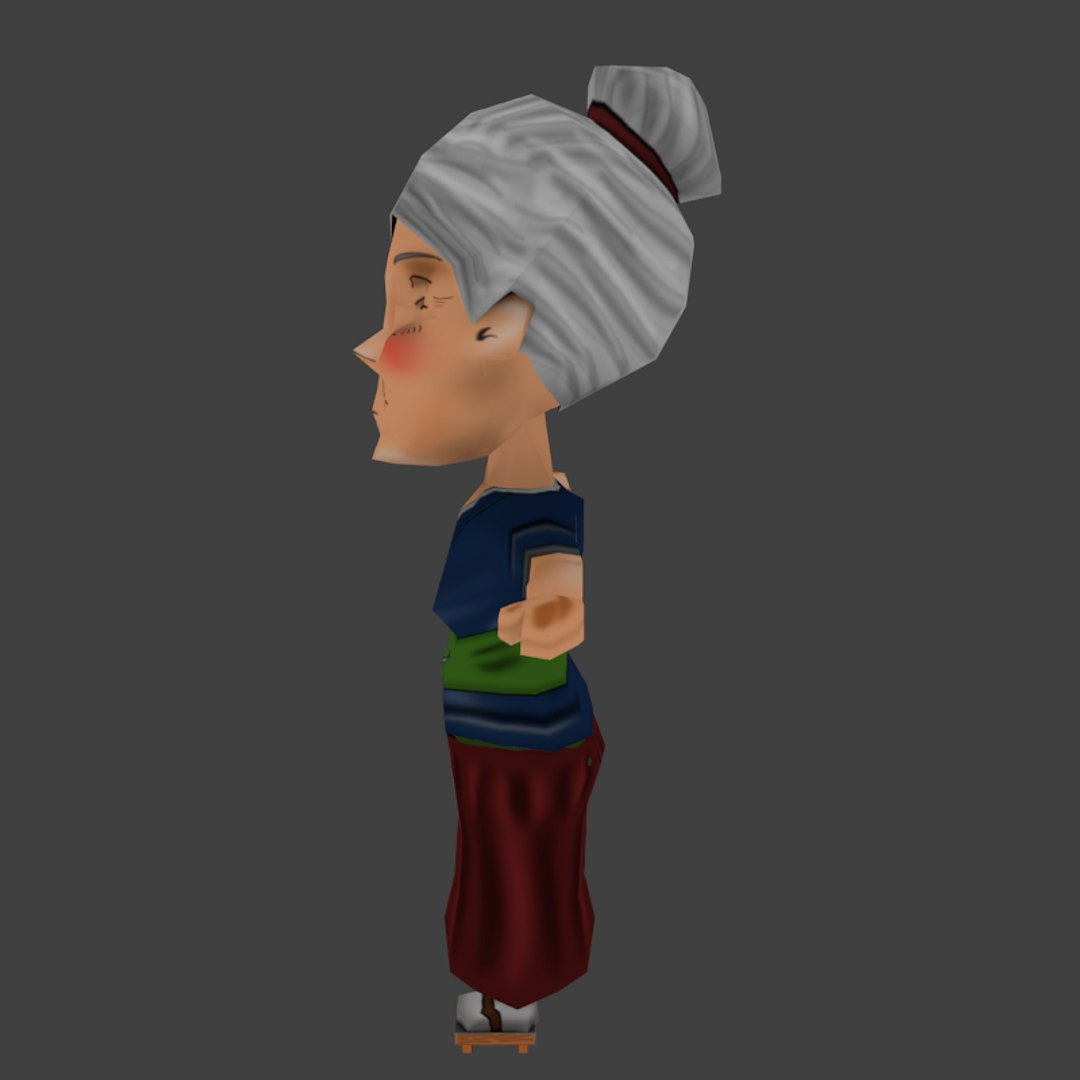 3d chibi oldwoman