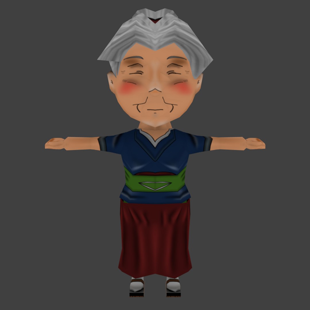 3d chibi oldwoman