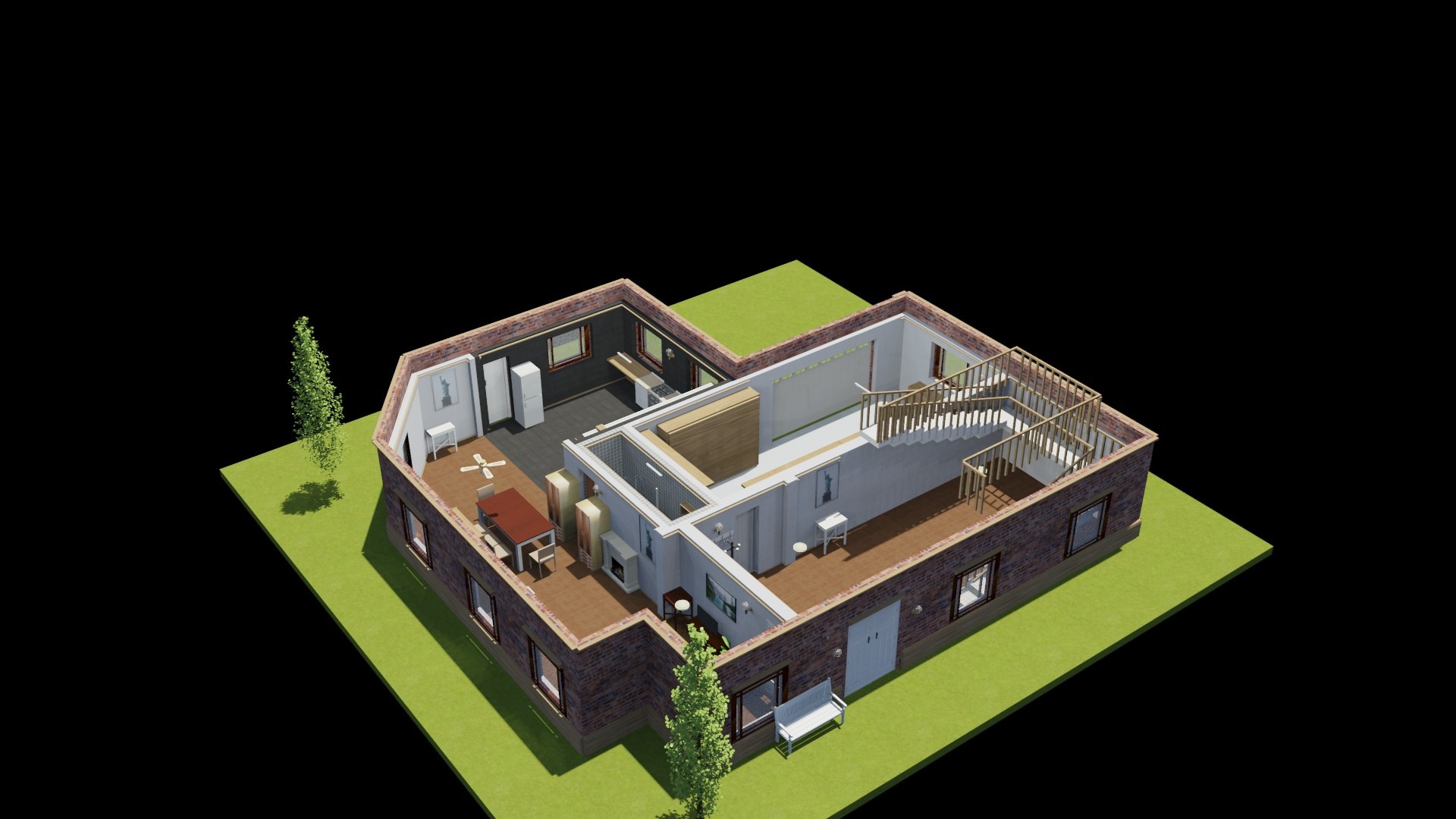 Furnish Floor House Interiors Model - TurboSquid 1240162