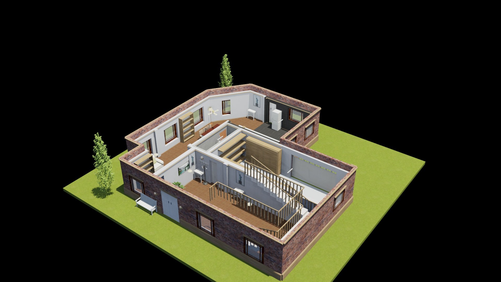 Furnish Floor House Interiors Model - TurboSquid 1240162