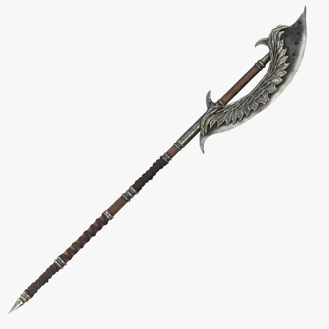 3D Model Fantasy Spear RPG Bardiche Berdiche Bardische Bardeche Berdish ...