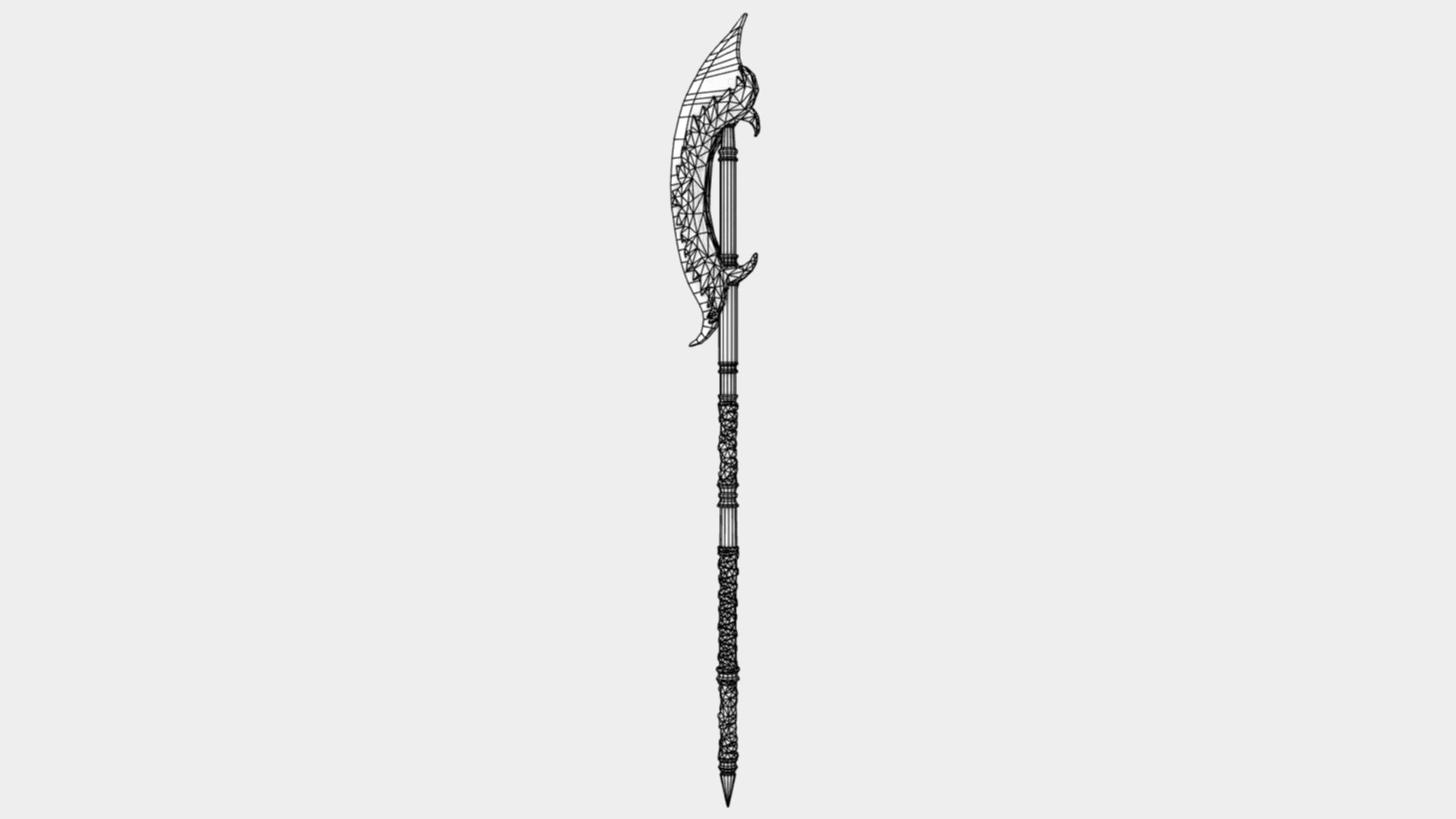 3D Model Fantasy Spear RPG Bardiche Berdiche Bardische Bardeche Berdish ...