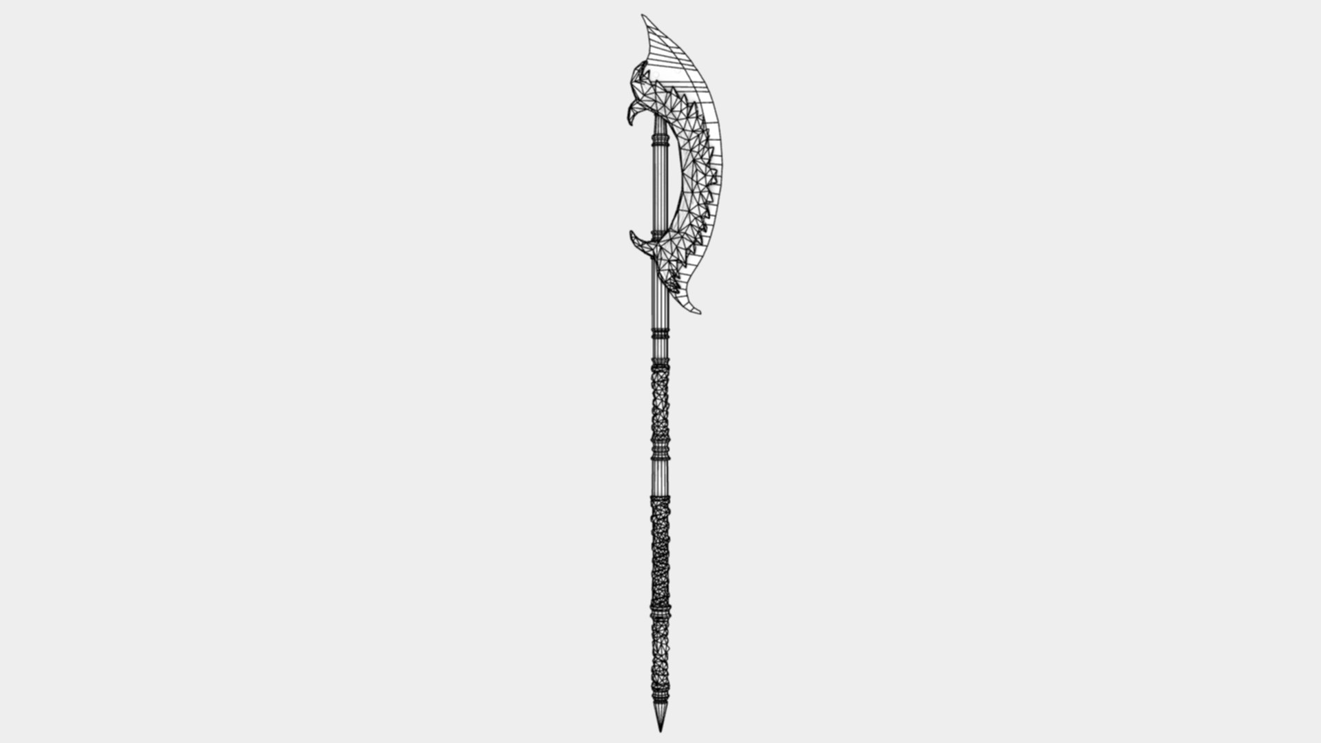 3D Model Fantasy Spear RPG Bardiche Berdiche Bardische Bardeche Berdish ...