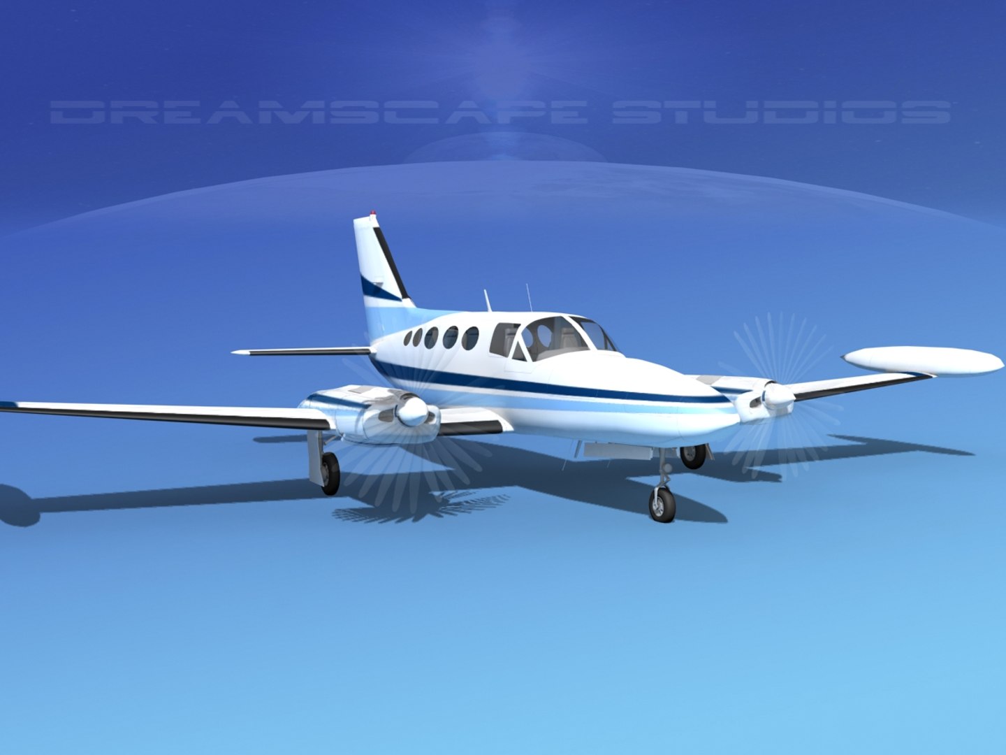 Cockpit Cessna 414 Chancellor 3d Model