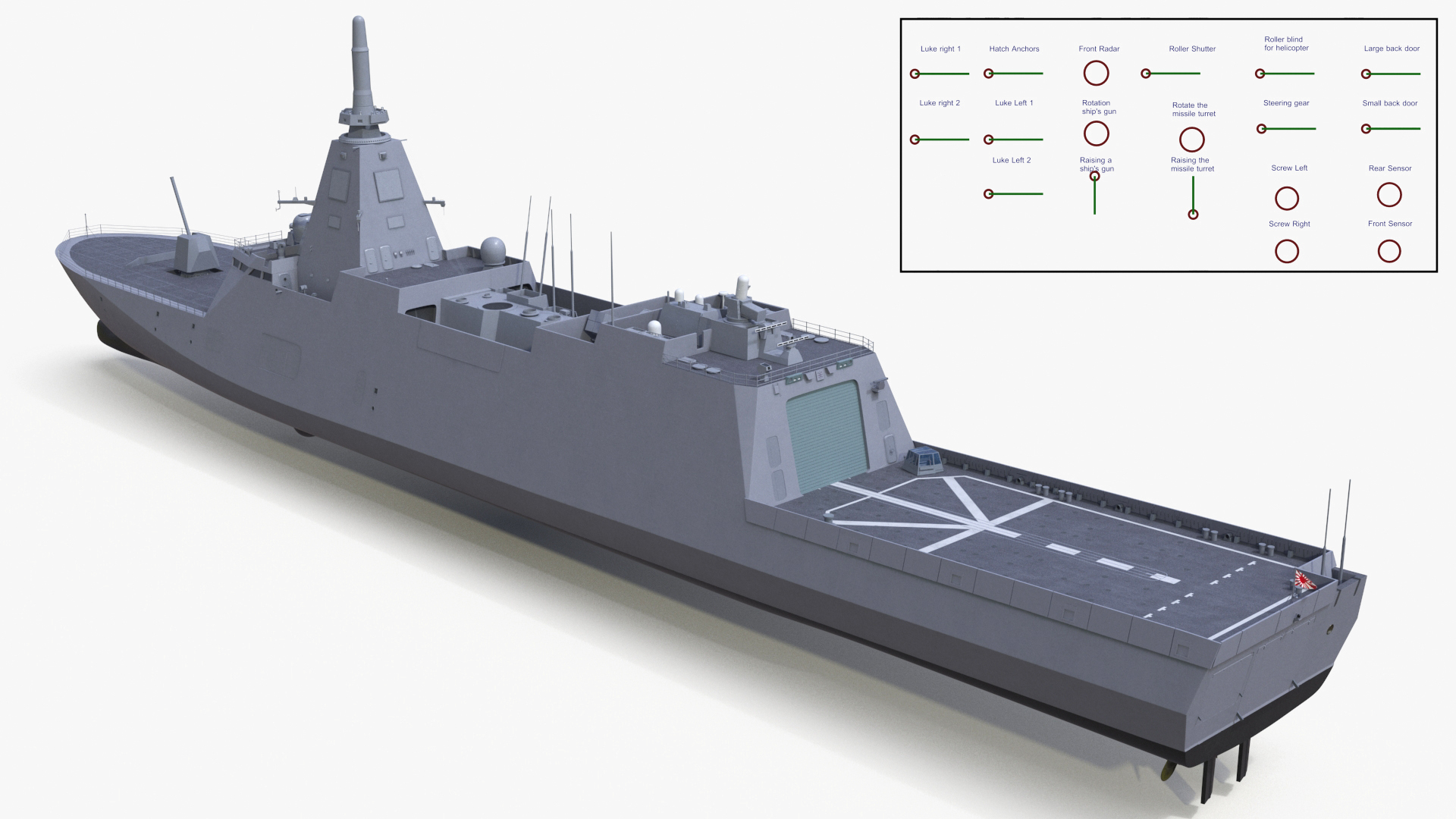 Japanese Mogami Class Frigate FFM-2 Rigged 3D Model - TurboSquid 2314271
