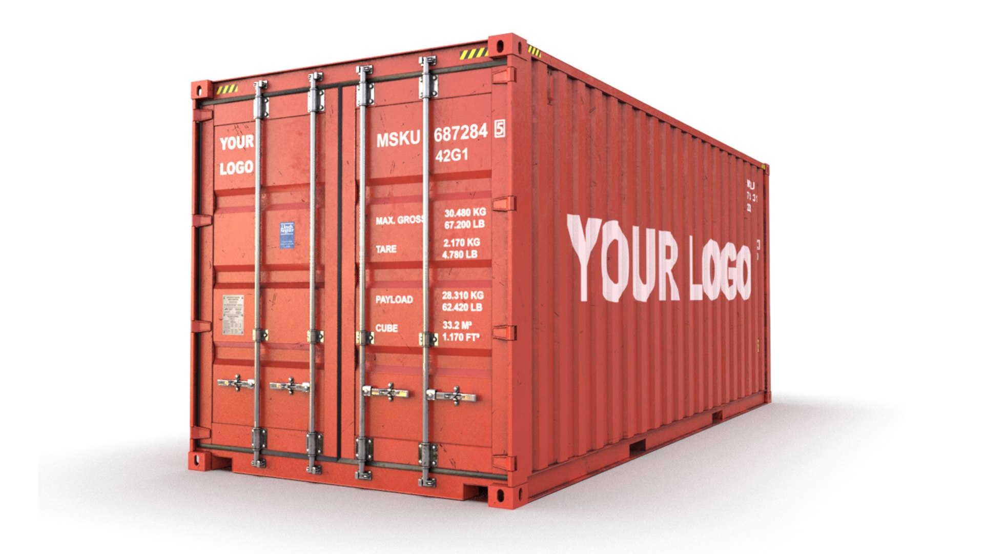 Generic Container 20feet PSD Editable 3D Model - TurboSquid 1906966