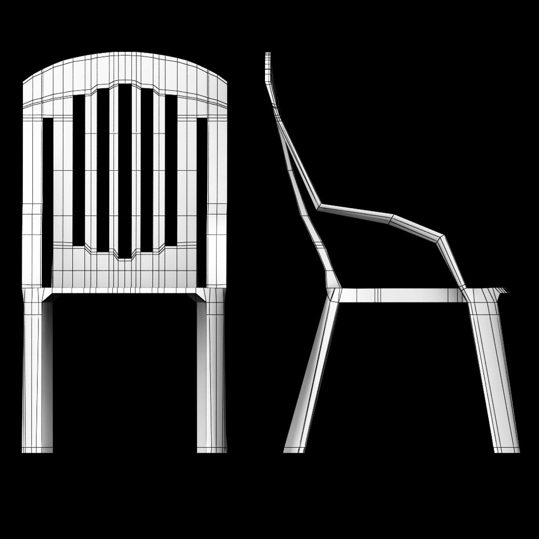 3d garden plastic chair model