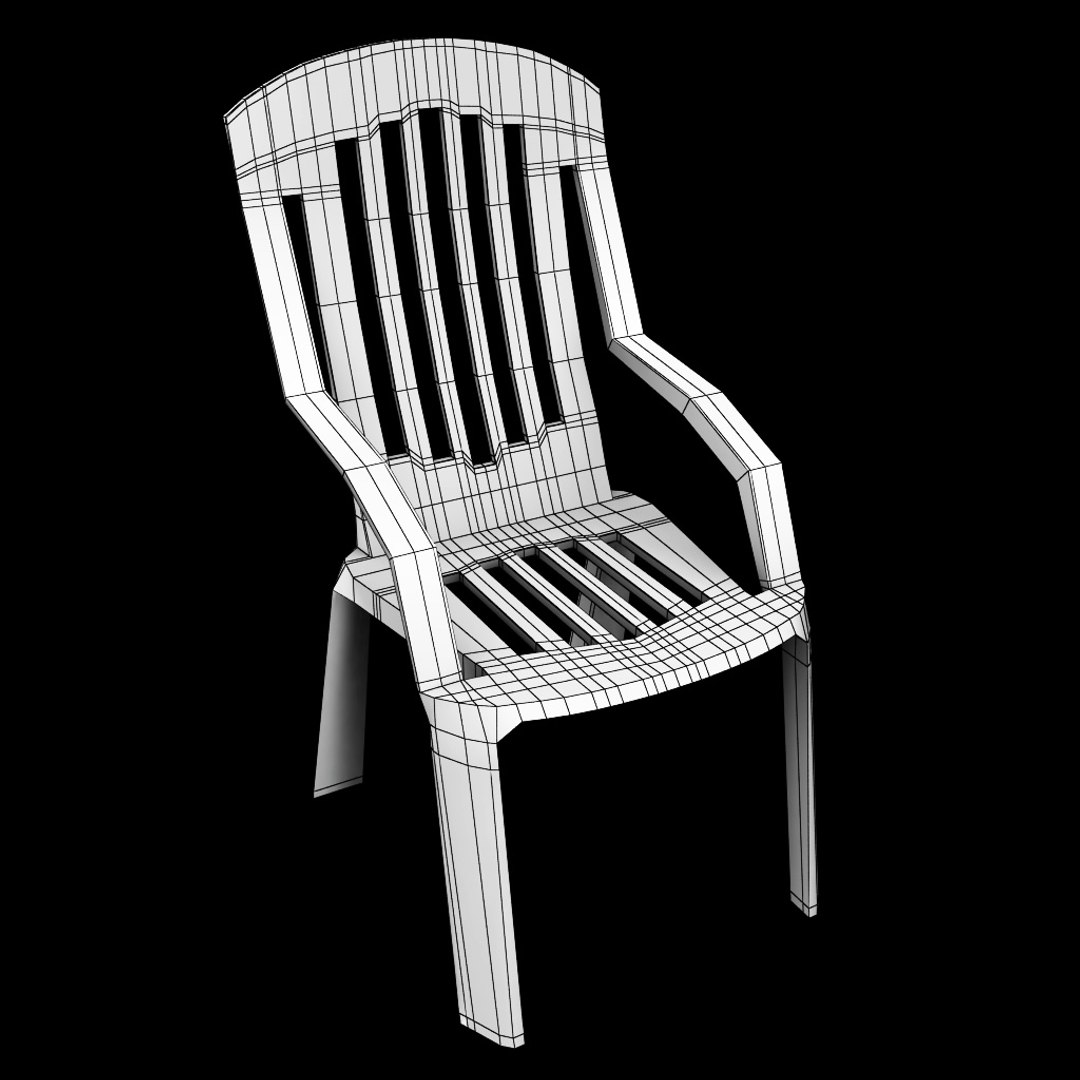 3d garden plastic chair model
