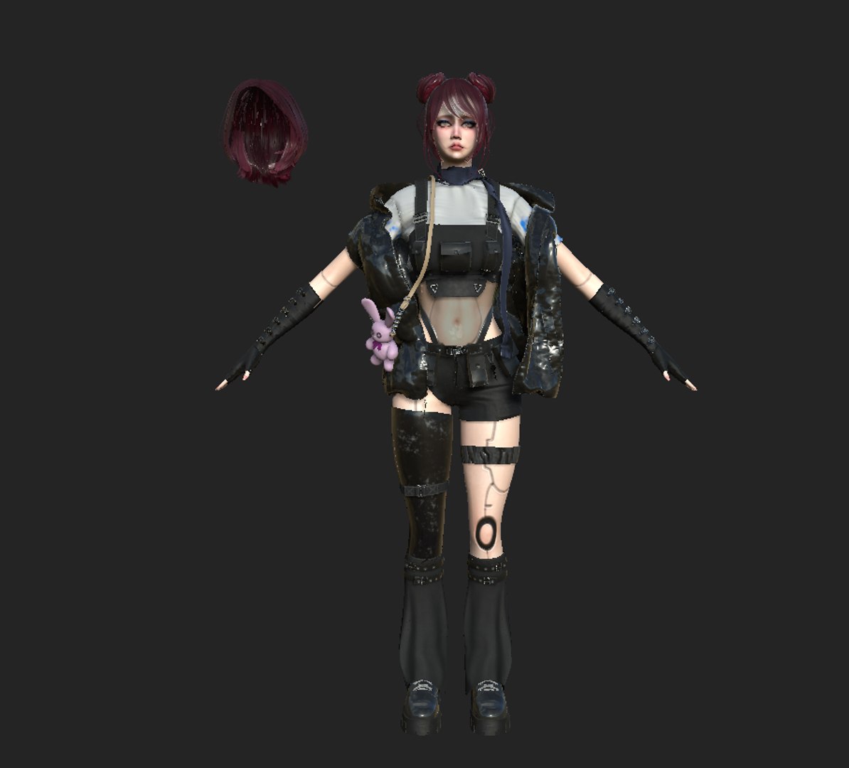3D Cyber Girl - Game Ready Model - TurboSquid 2282512