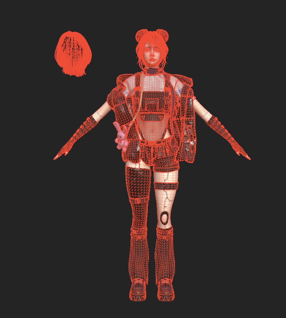 3D Cyber Girl - Game Ready Model - TurboSquid 2282512