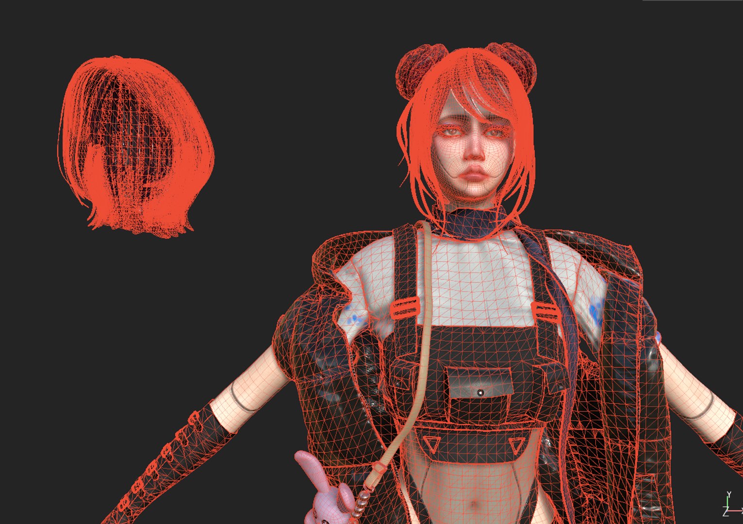 3D Cyber Girl - Game Ready Model - TurboSquid 2282512