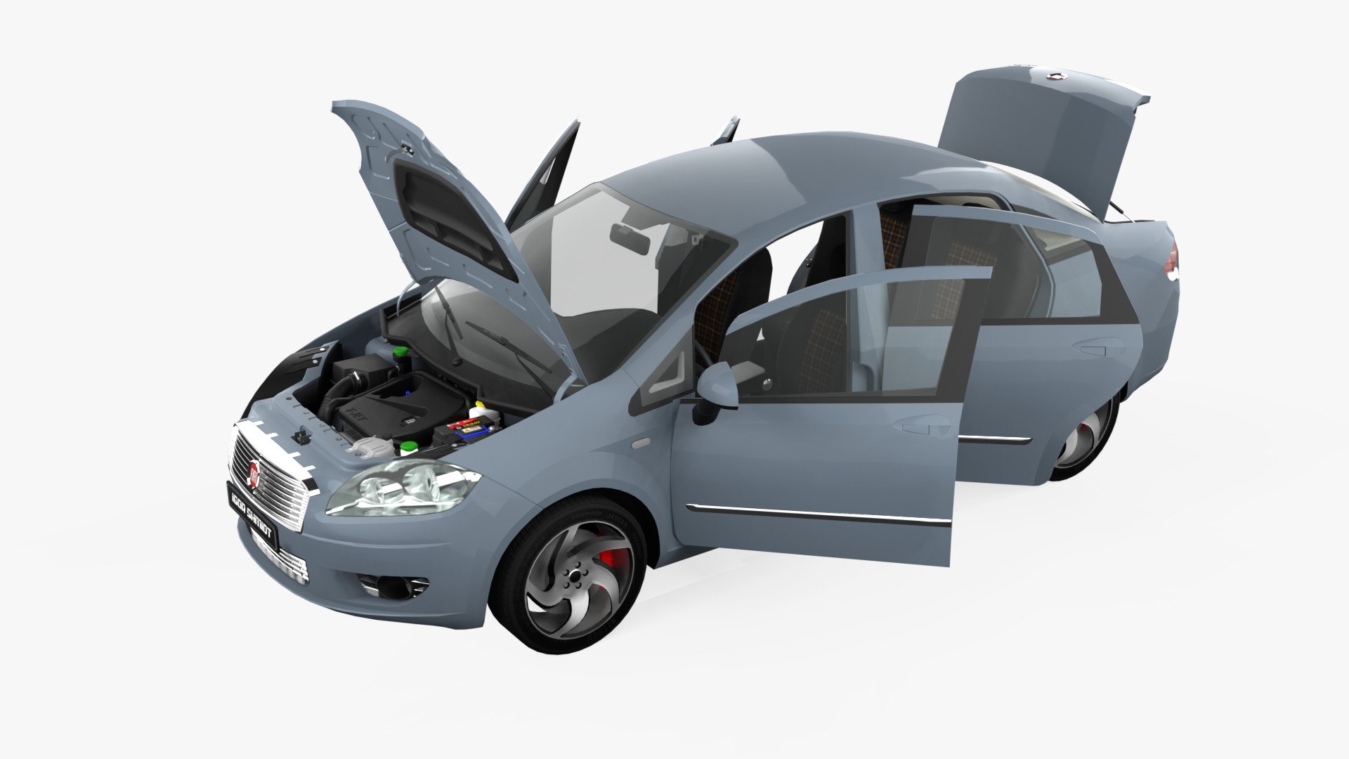 3D Fiat Linea 2008 lowpoly - TurboSquid 2104365