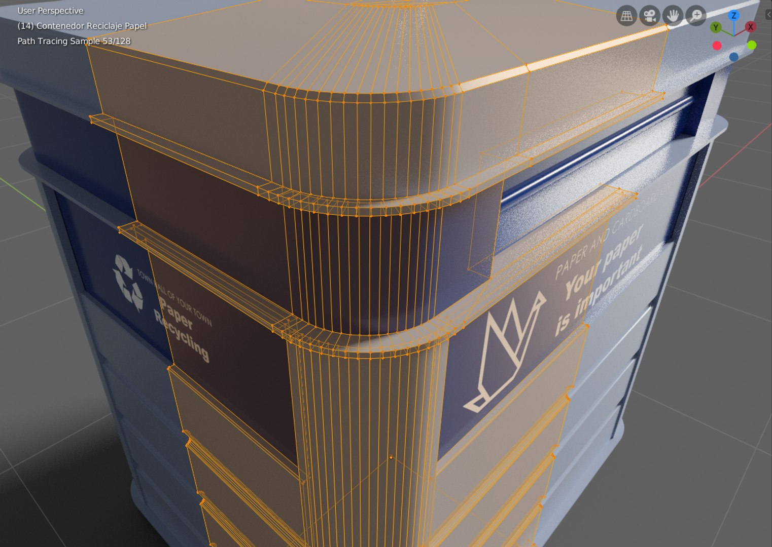 Paper Recycling Container Pbr 3D Model - TurboSquid 1455379
