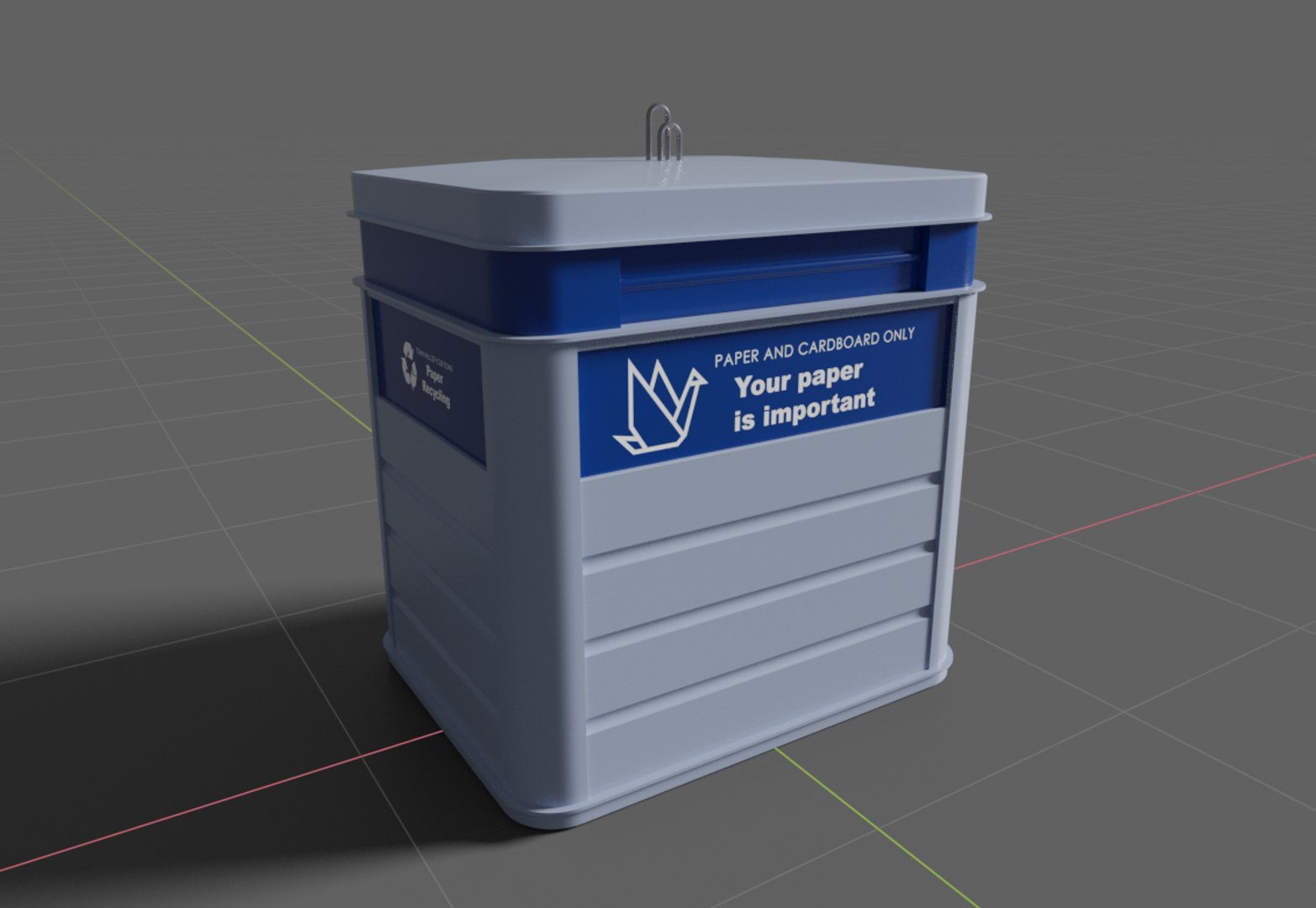 Paper Recycling Container Pbr 3D Model - TurboSquid 1455379