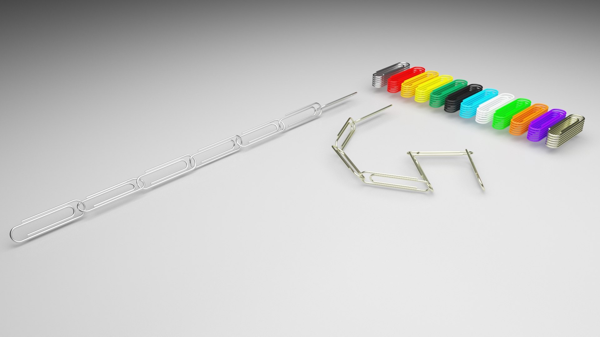 modelo 3d Conjunto de clips de papel - TurboSquid 1747038