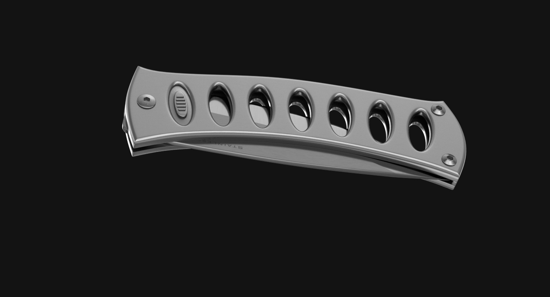 Stainless steel pocket knife 3D model - TurboSquid 1228097