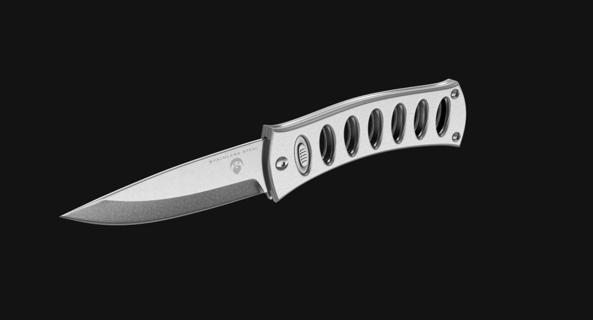 Stainless steel pocket knife 3D model - TurboSquid 1228097
