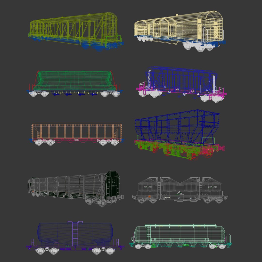 3D 10 Industrial Wagons - TurboSquid 2007502
