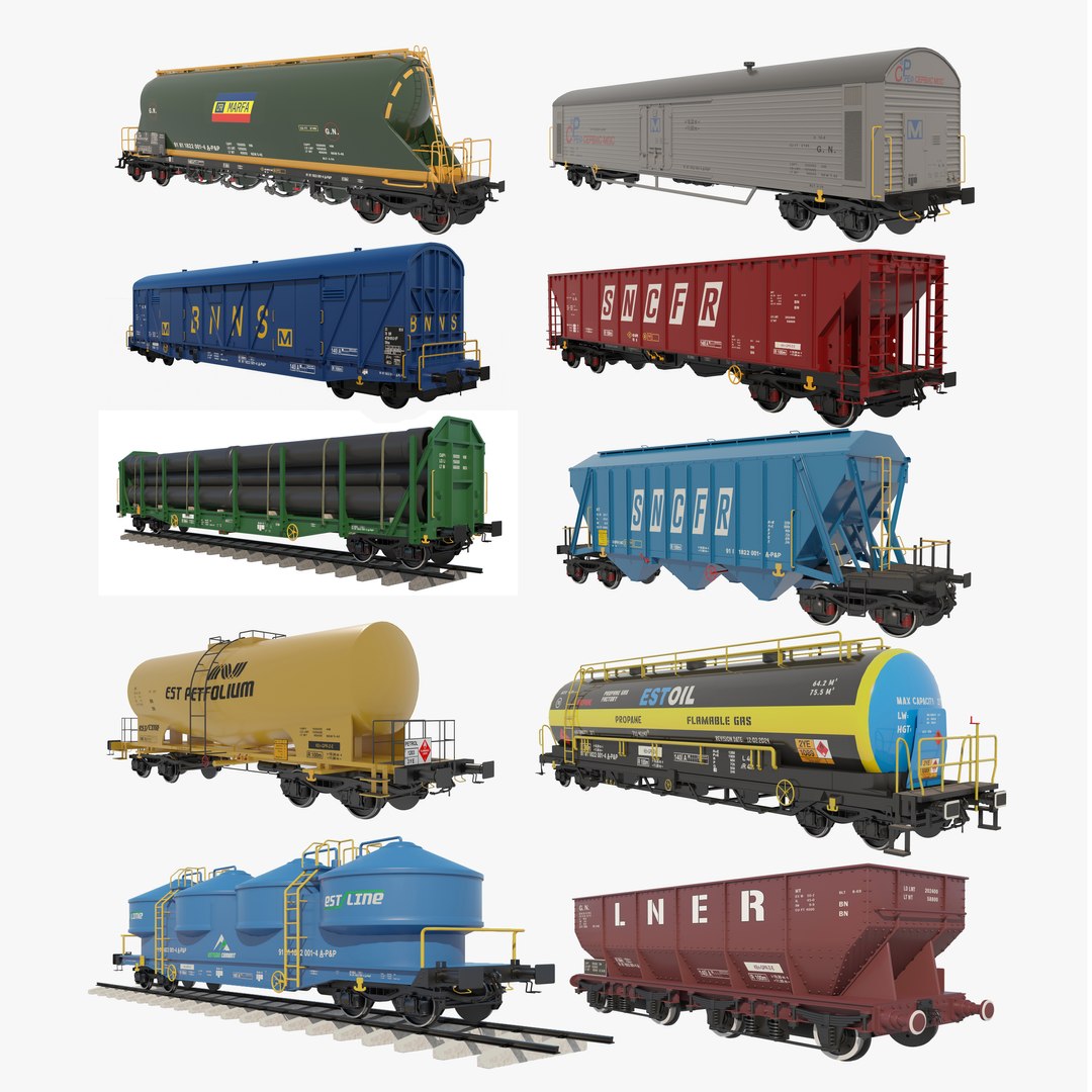 3D 10 industrial wagons - TurboSquid 2007502