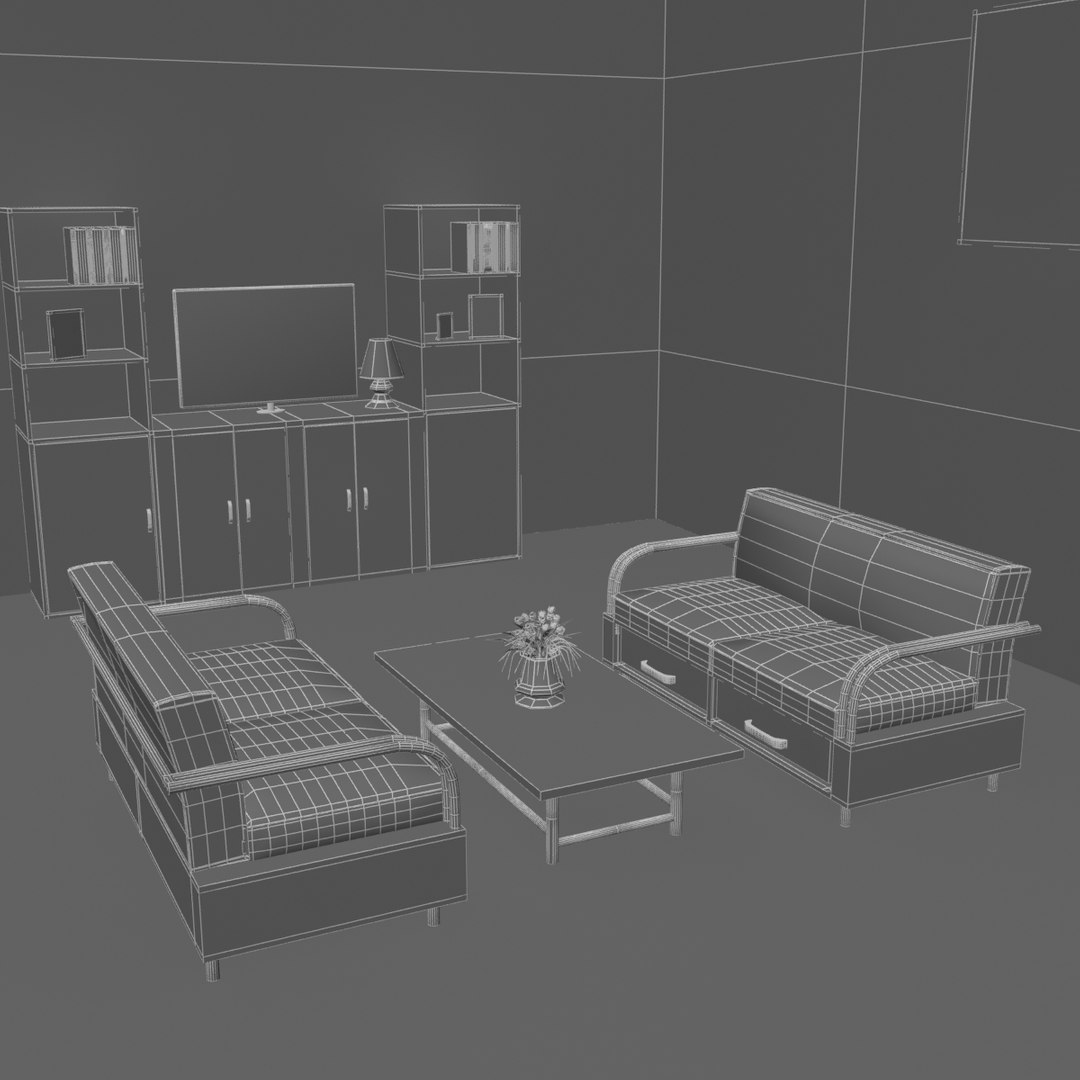 3d drawing room model