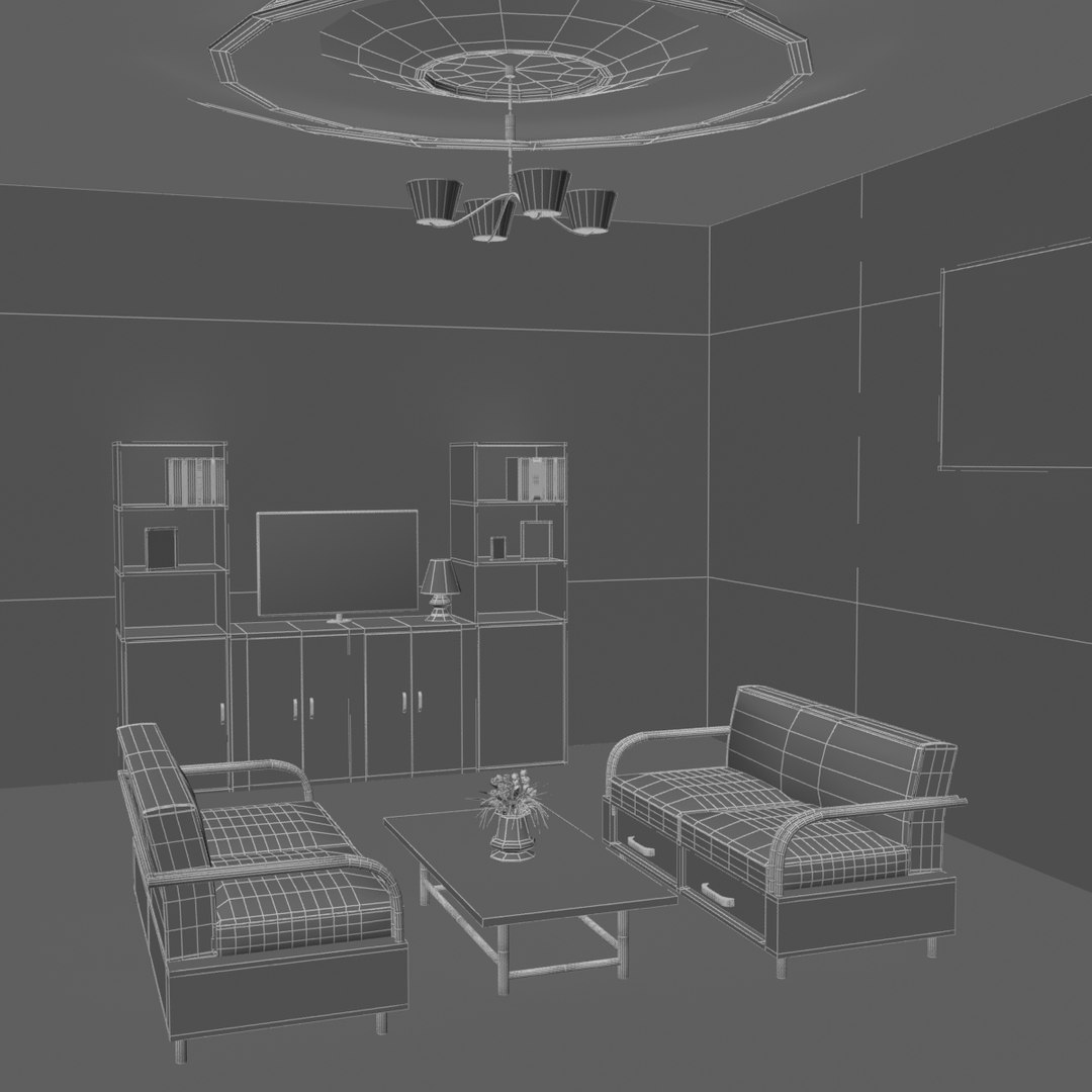3d drawing room model