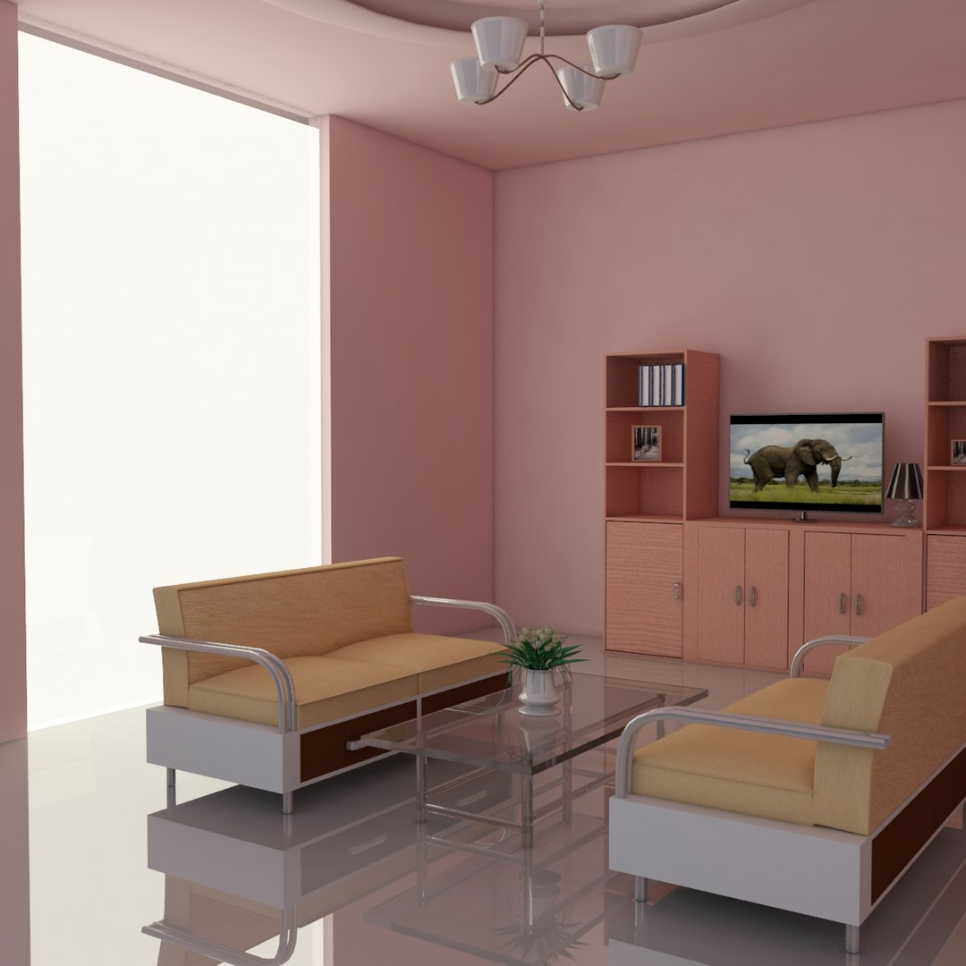3d drawing room model