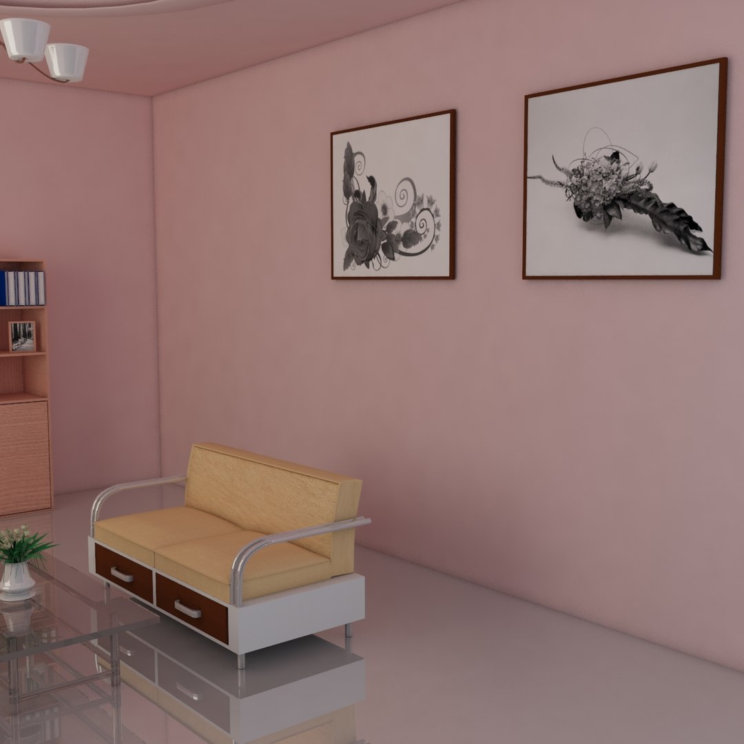 3d drawing room model