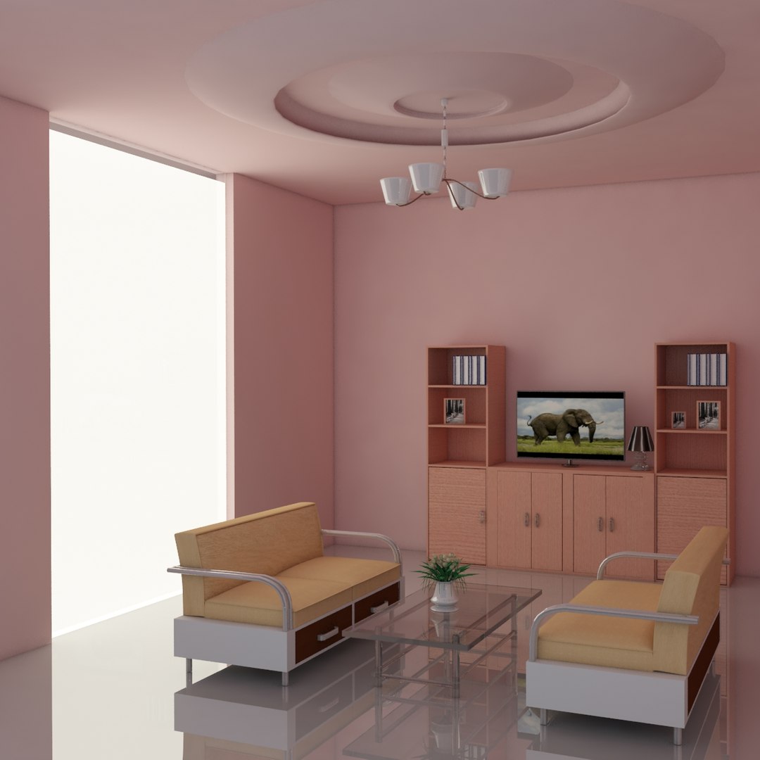 3d drawing room model