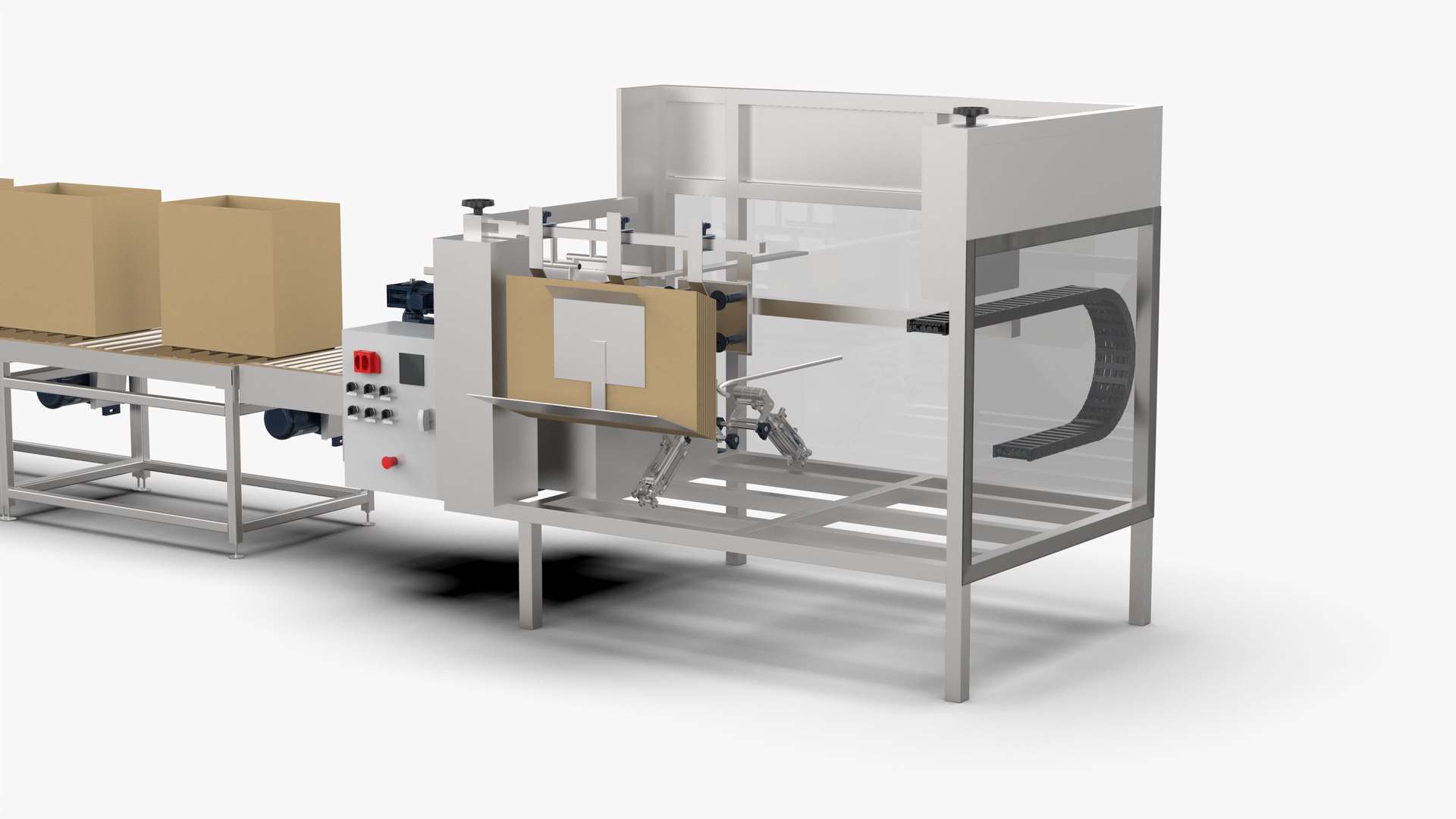 3D Automatic Carton Unpacking Packing And Palletizing Machine Model ...