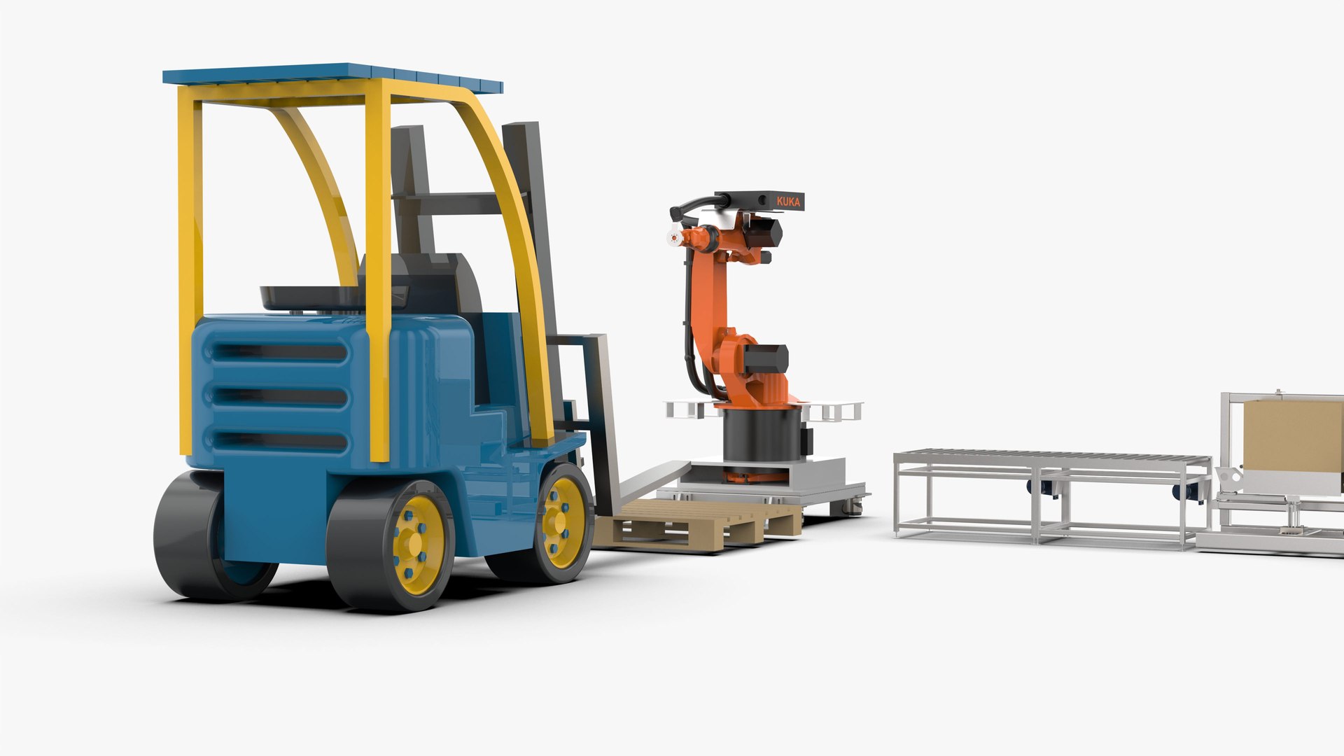 3D Automatic Carton Unpacking Packing And Palletizing Machine Model ...