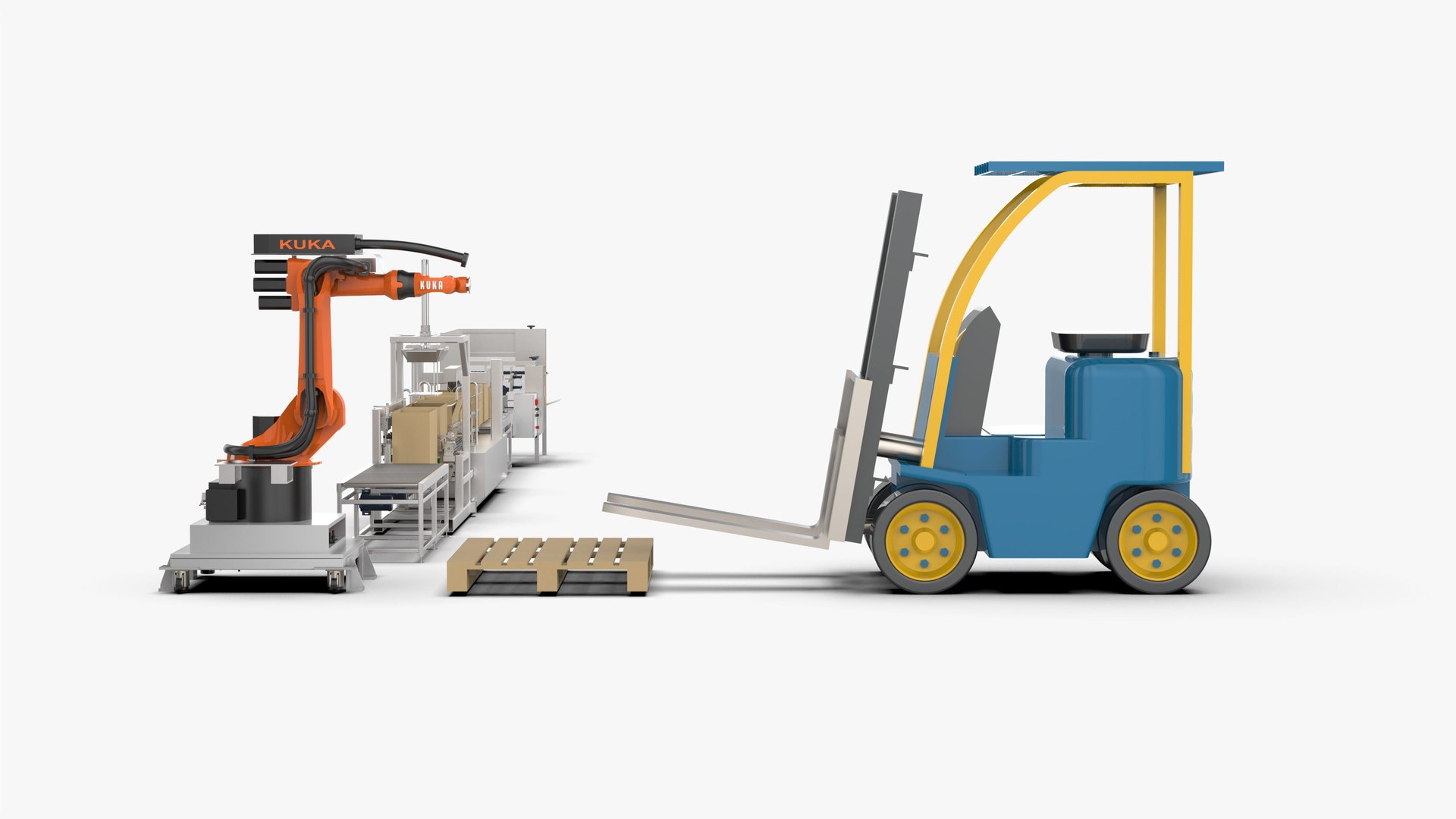 3D Automatic Carton Unpacking Packing And Palletizing Machine Model ...