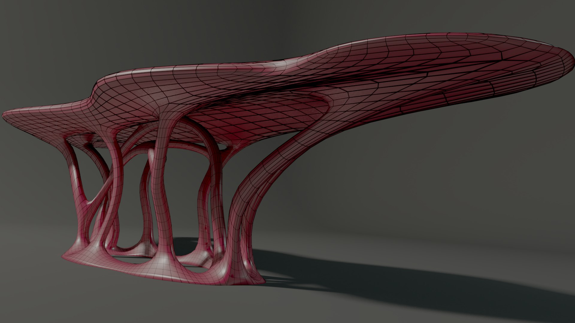 3D Curved Table Model - TurboSquid 1293835