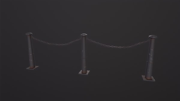 modelo 3d Barrera de cadena de hierro - TurboSquid 2143742