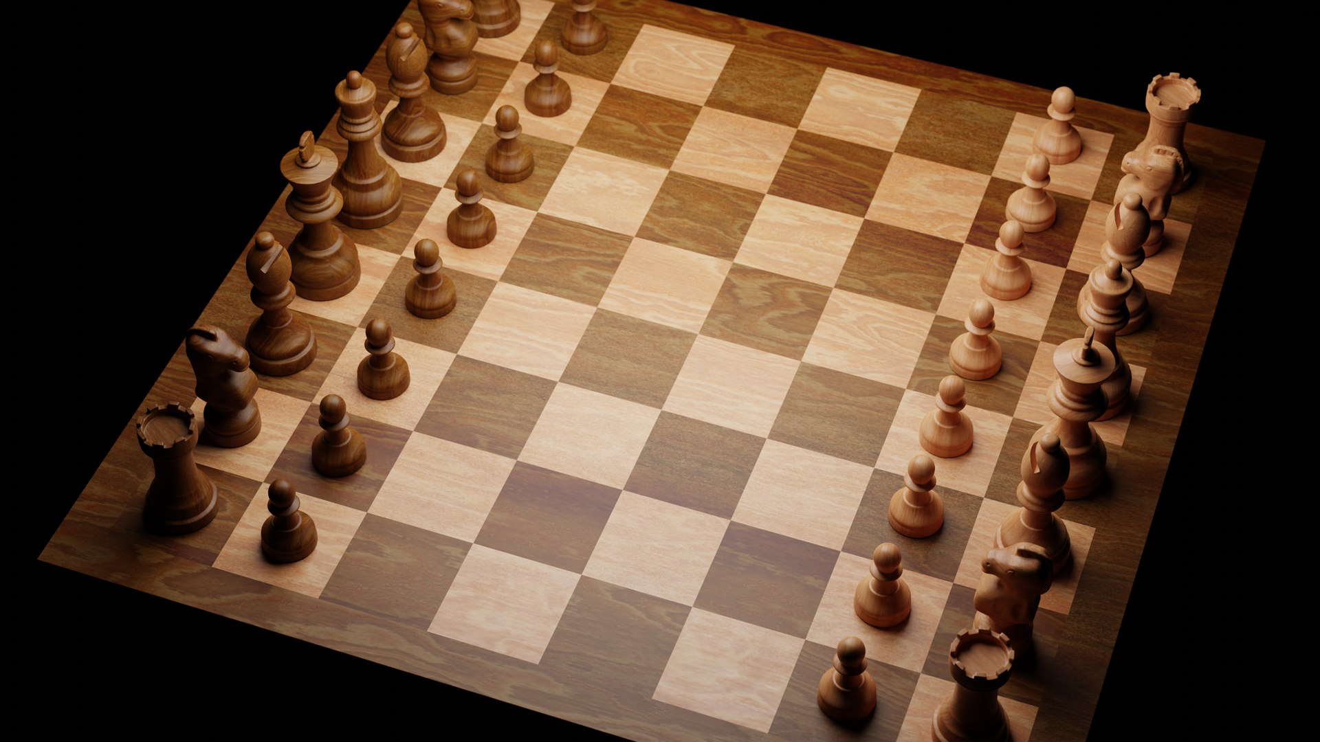 3D Wooden Chess Set Model - TurboSquid 1598330