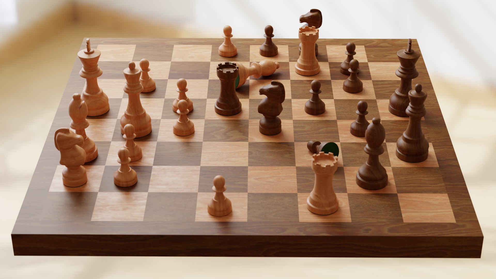 3D Wooden Chess Set Model - TurboSquid 1598330