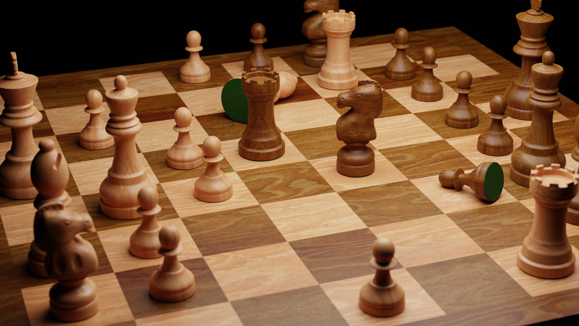 3D Wooden Chess Set Model - TurboSquid 1598330