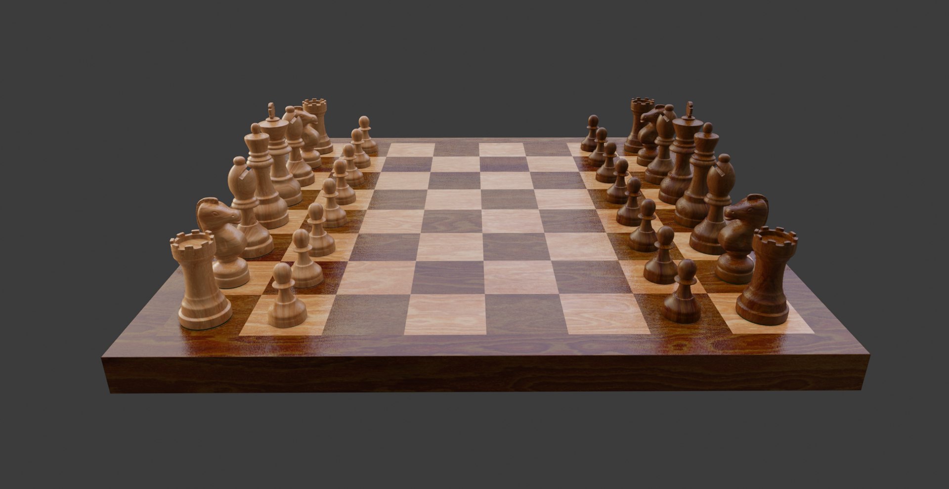 3D Wooden Chess Set Model - TurboSquid 1598330