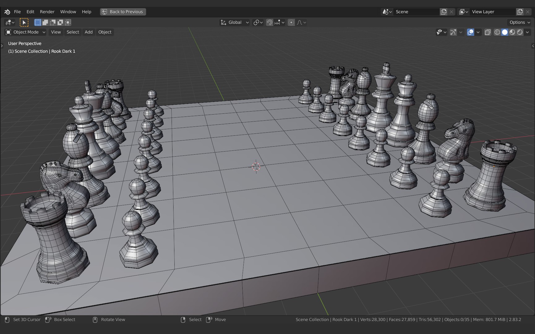 3D Wooden Chess Set Model - TurboSquid 1598330