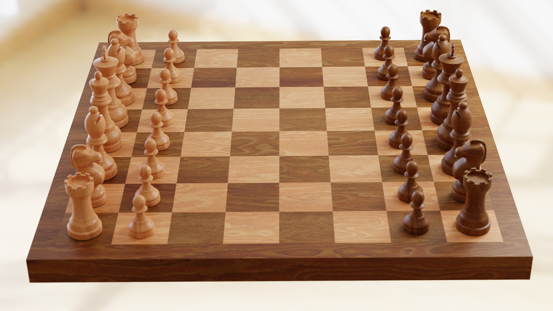 3D Wooden Chess Set Model - TurboSquid 1598330