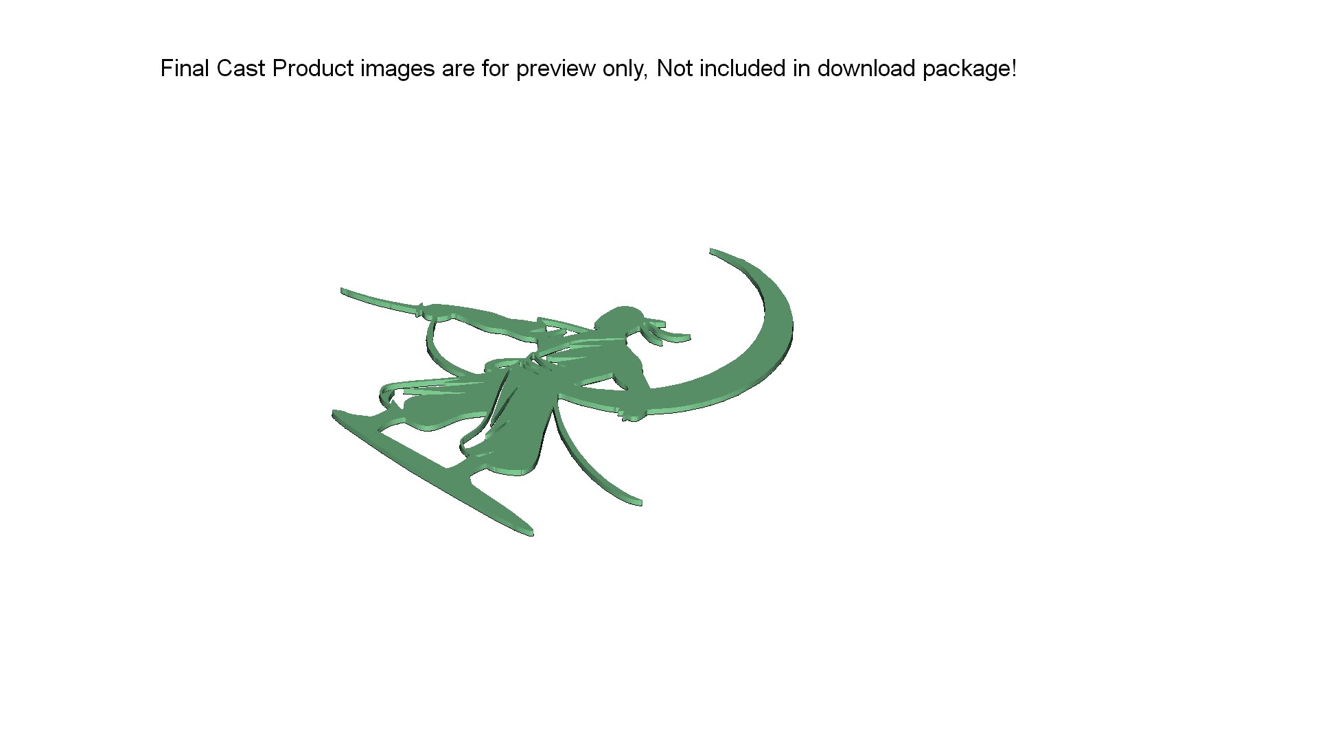 Samurai Warrior Crescent Moon Mold For Resin Concrete Plaster 3D Model ...