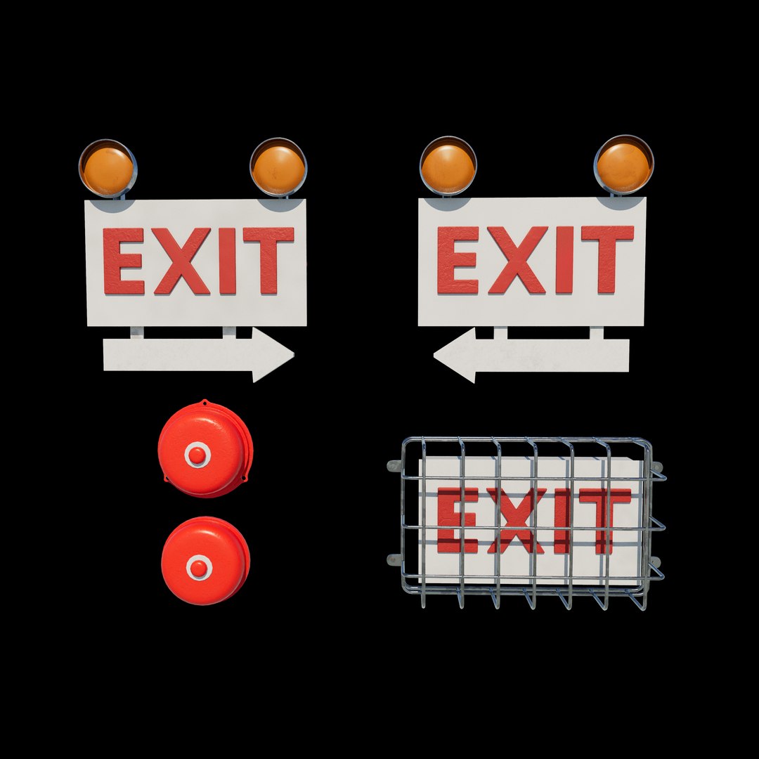 Exit Sign 3D Model - TurboSquid 2419190