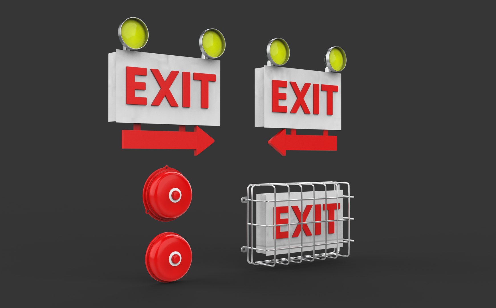 Exit Sign 3D Model - TurboSquid 2419190